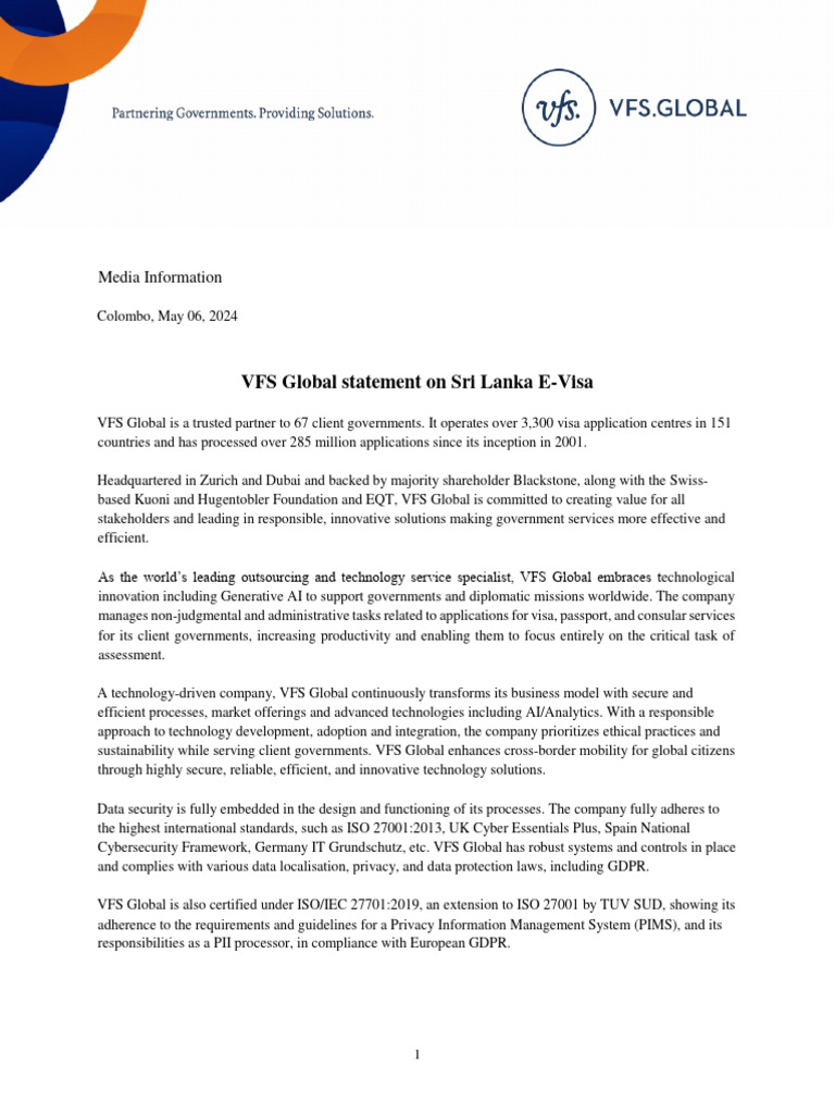 VFS Global-eVisa Statement | PDF | Travel Visa | Cloud Computing VFS Global-eVisa Statement | PDF | Travel Visa | Cloud Computing