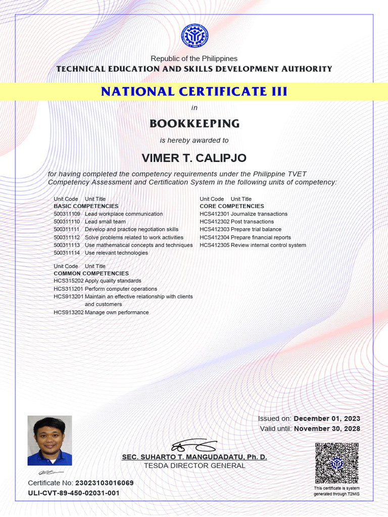 National Certificate III in Bookkeeping | PDF