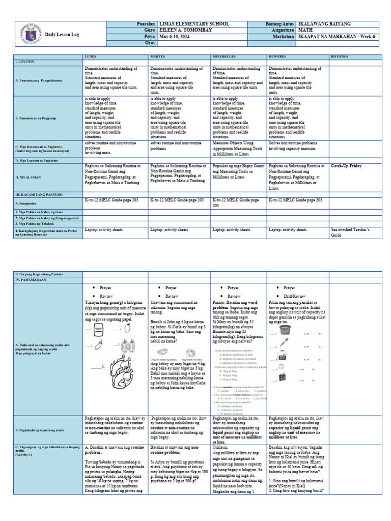 Q4-Week6-Dll-Math 2 | PDF