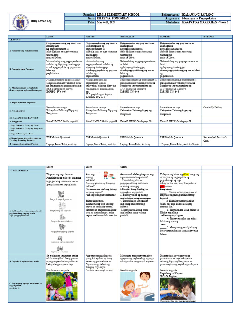 Q4-Week6-Dll-Esp 2 | PDF