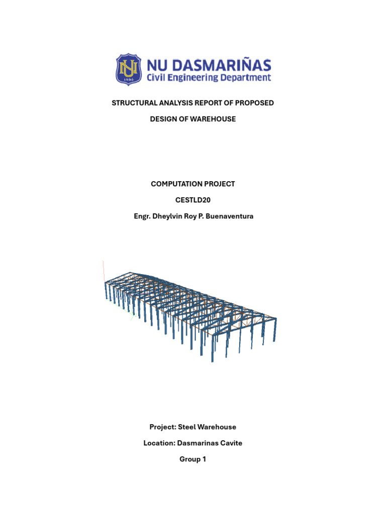 Steel Structural Analysis Warehouse Group1 Civ212 | PDF | Integrated ...