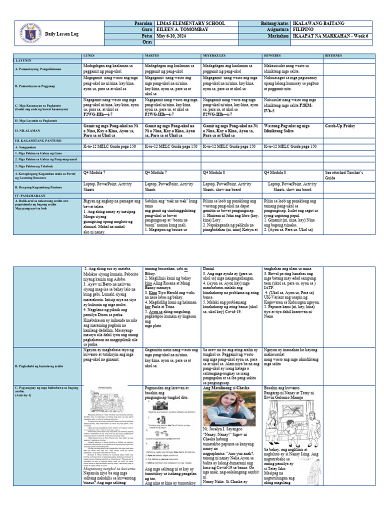 Q4-Week6-Dll-Filipino 2 | PDF
