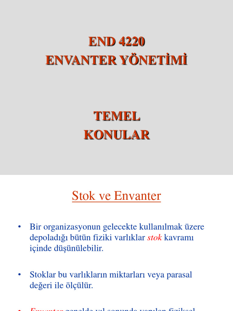 Envanter Yönetimi Genel Konular | PDF