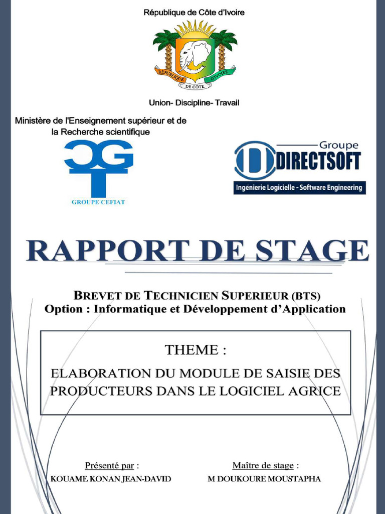 Page de Garde Rapport Jean David | PDF
