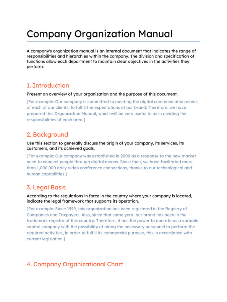 Company Organization Manual Overview | PDF | Sales | Brand