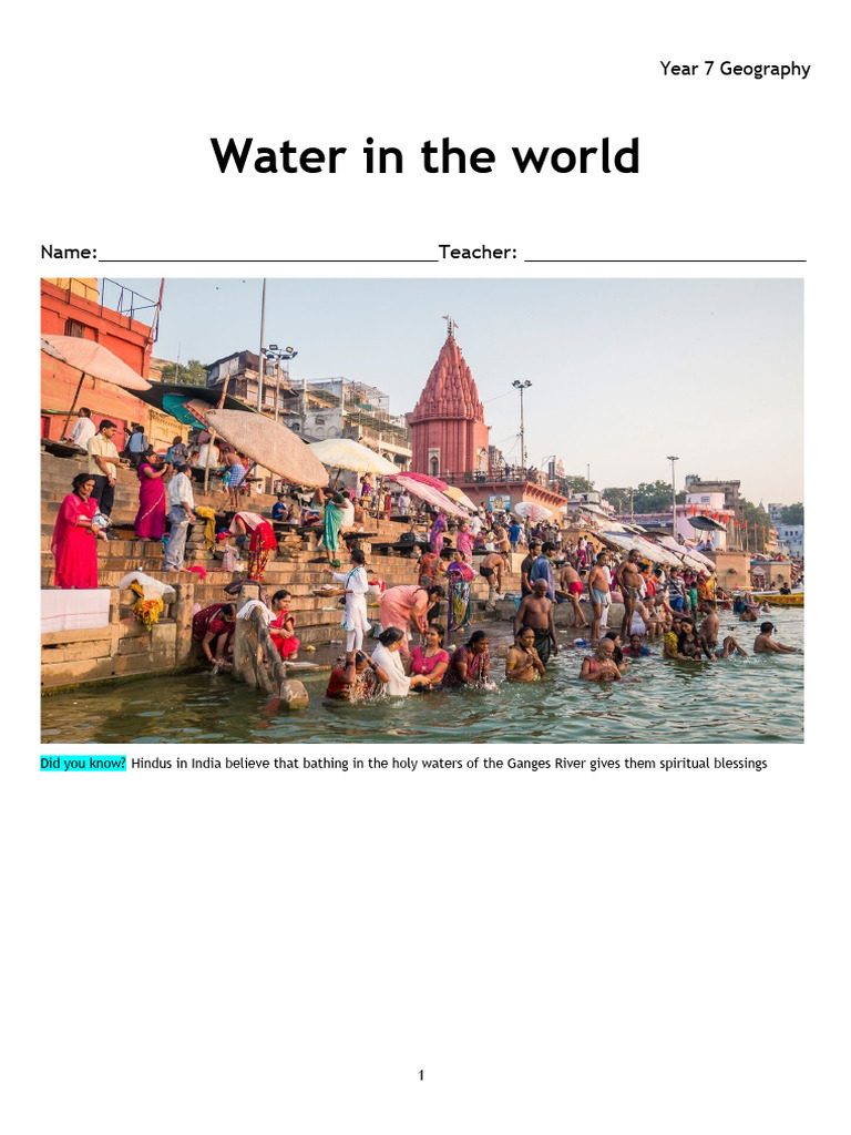 Year 7 Geography: Water Resources Guide | PDF | Cost Of Living | Water ...