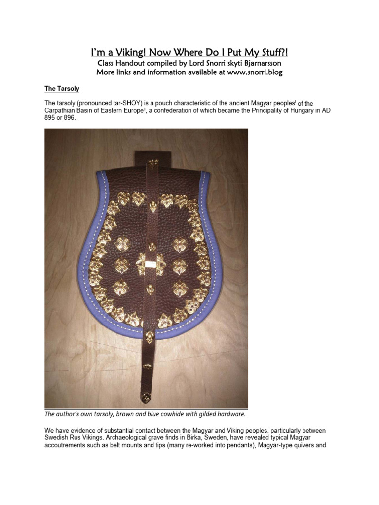 Viking Pouches and Bags Overview | PDF | Arrow | Vikings