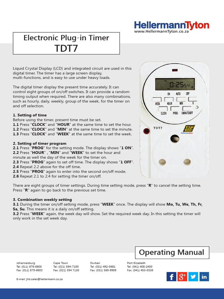 Tdt7 Manual | PDF | Timer | Clock