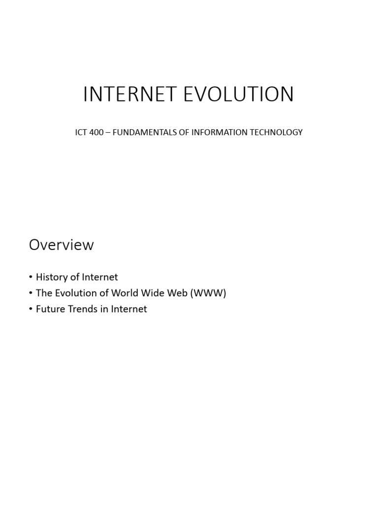 Ch5 - Internet Evolution | PDF | World Wide Web | Internet & Web