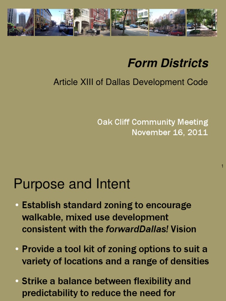 Overview of The CIty of Dallas Form Based Code | PDF | Zoning | Mixed ...