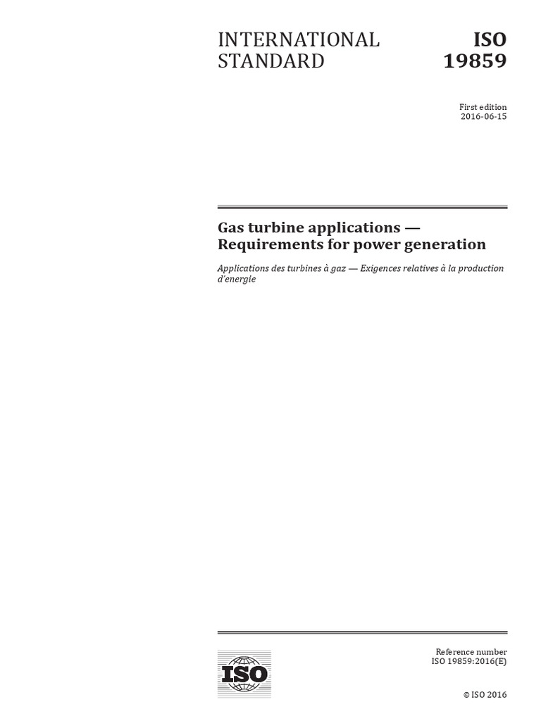 Iso 19859-2016 | PDF | Duct (Flow) | Turbine