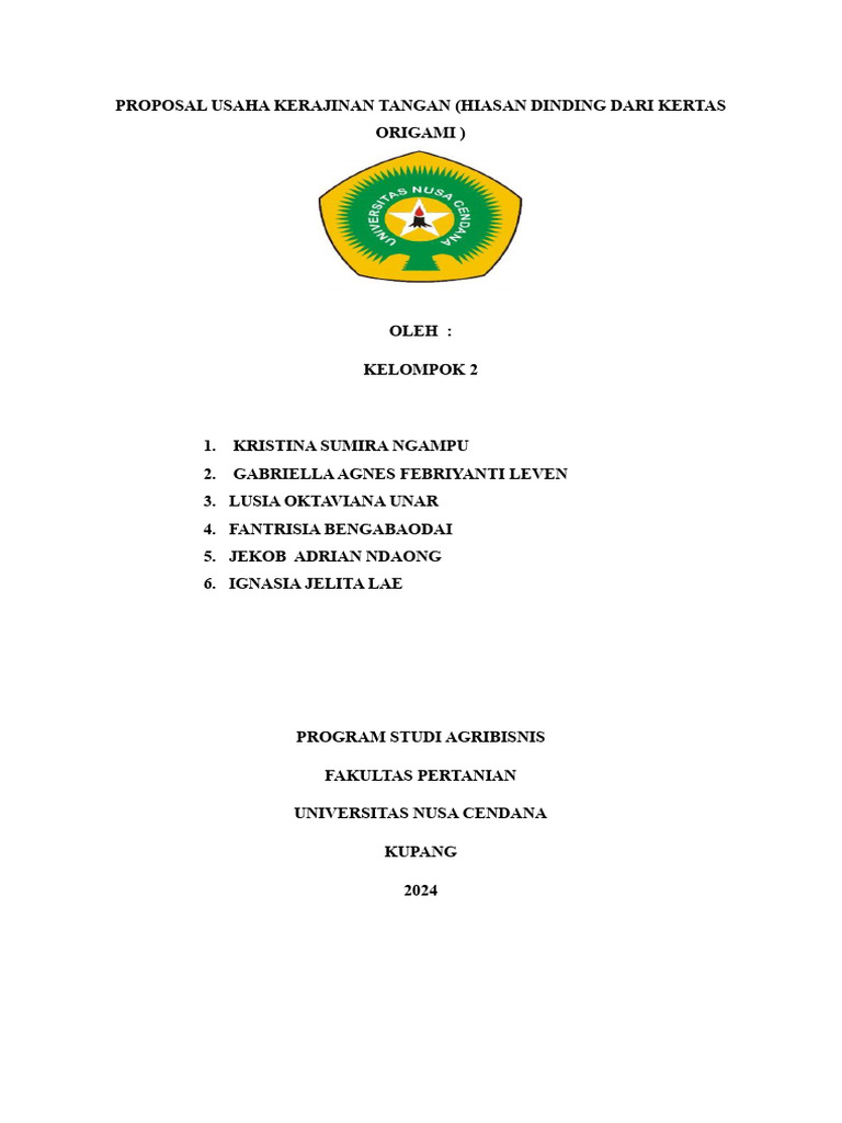 Proposal Usaha Hiasan Dinding Origami | PDF | Seni