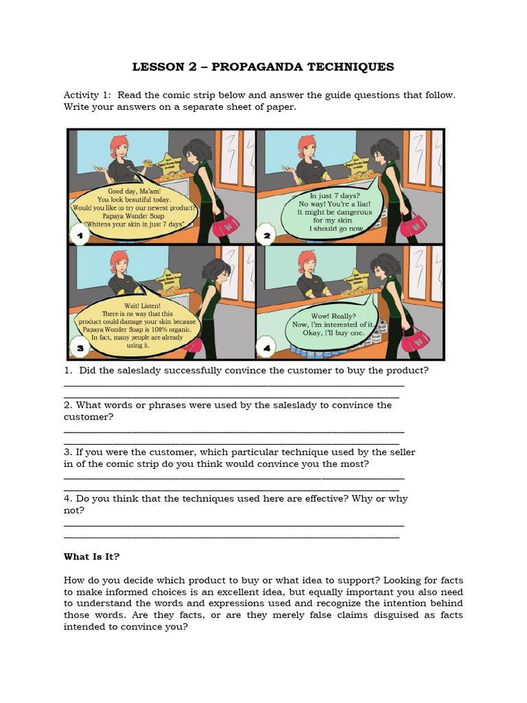 Module 2 - Quarter 3 - Activity Sheet | PDF | Propaganda | Face