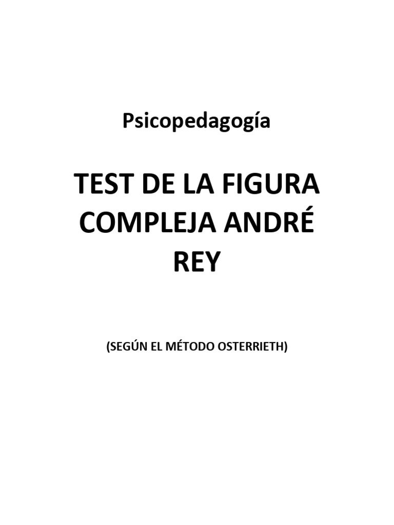 Test de La Figura Compleja Del Rey MANUAL | PDF | Rectángulo | Triángulo