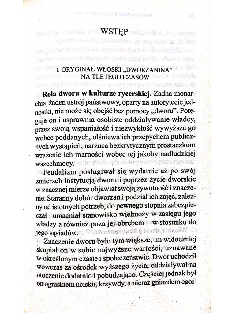 Dworzanin Polski Wstep BN | PDF