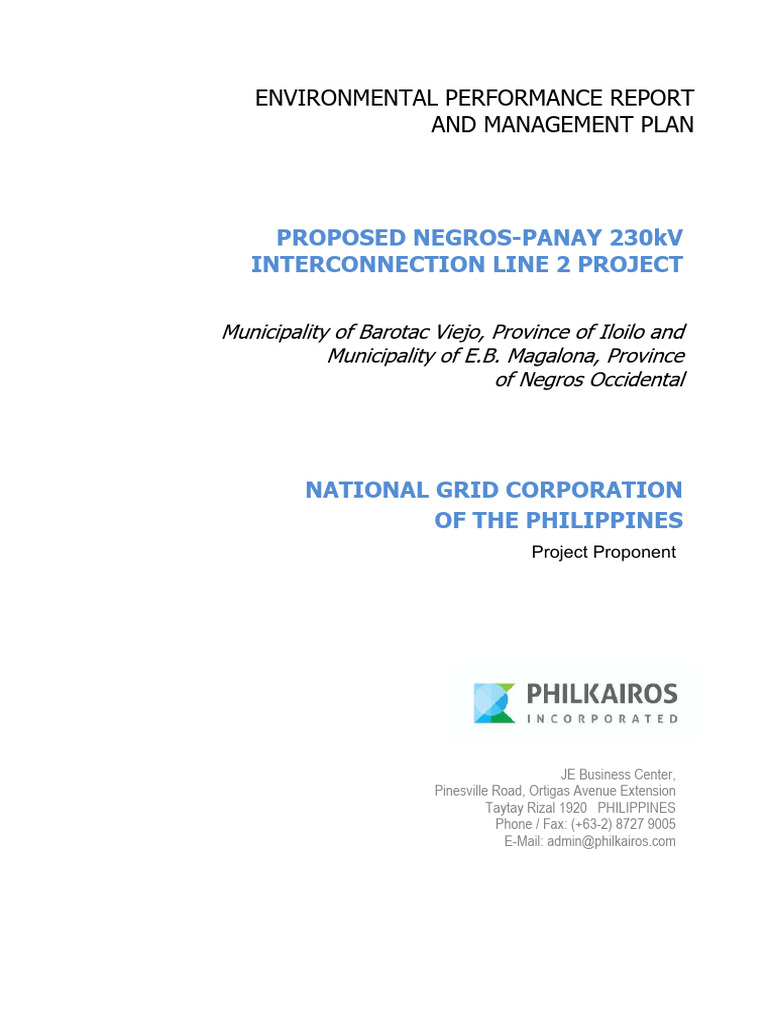 NGCP Npilp2 Draft Eprmp 03162022 | PDF | Electric Power Transmission ...