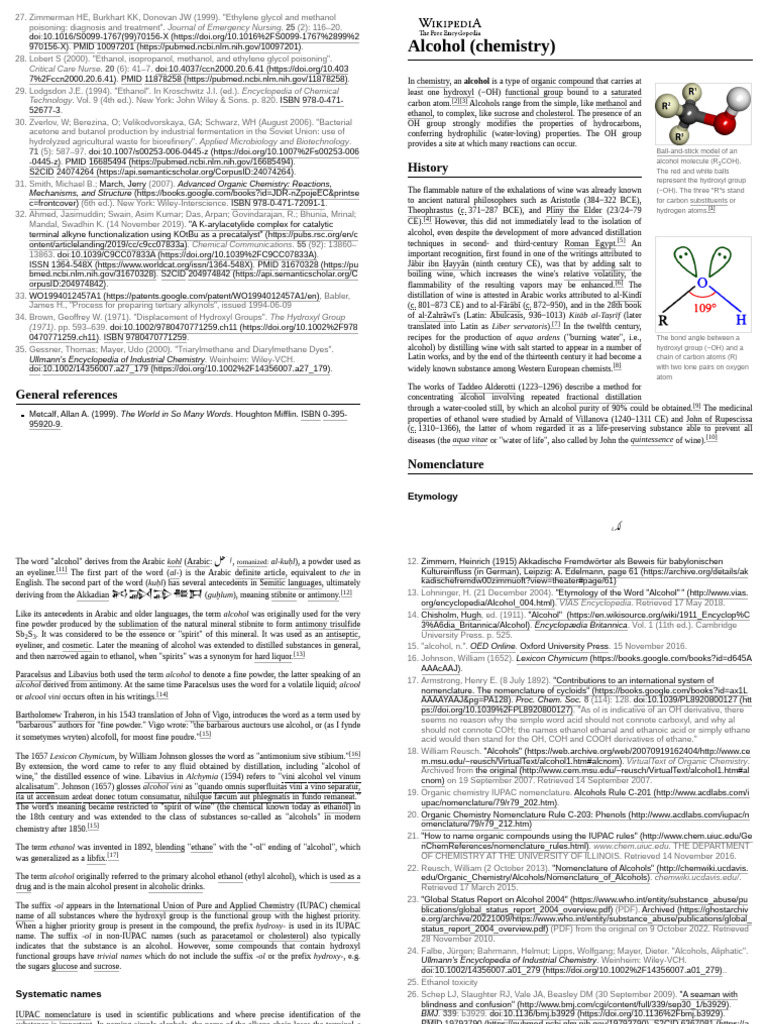 Alcohol (Chemistry) - Wikipedia - Booklet | PDF | Organic Compounds ...