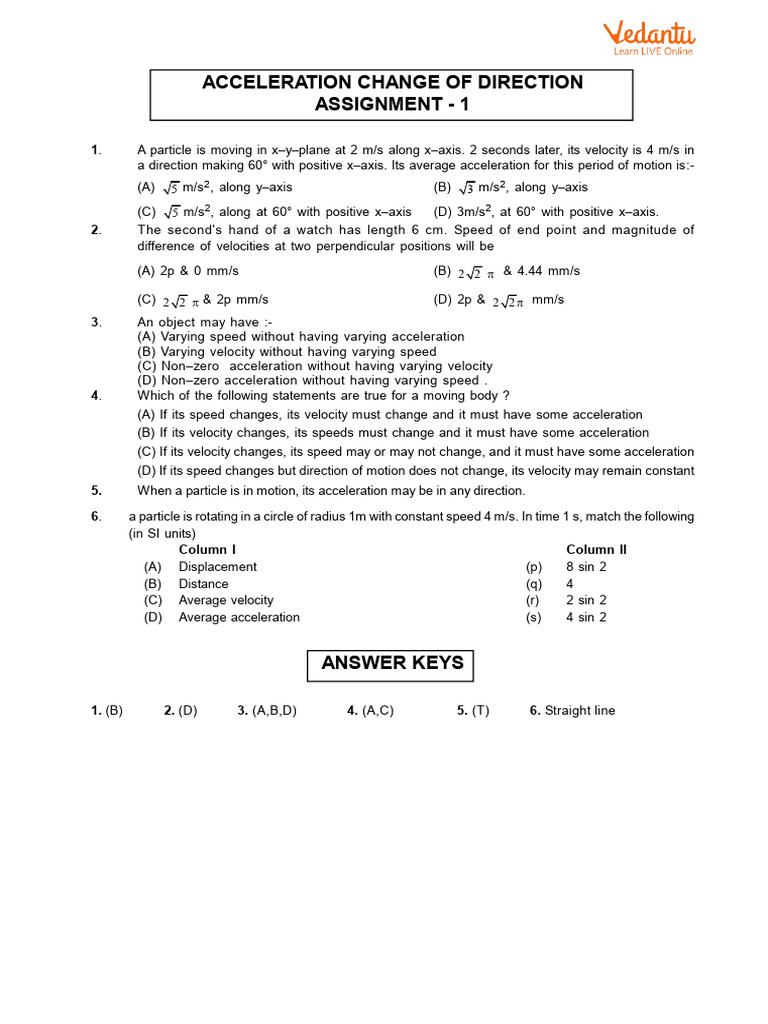 Physics Motion and Acceleration Quiz | PDF | Rotation Around A Fixed Axis | Acceleration