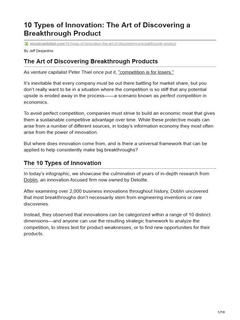 10 Types of Innovation Framework | PDF | Innovation