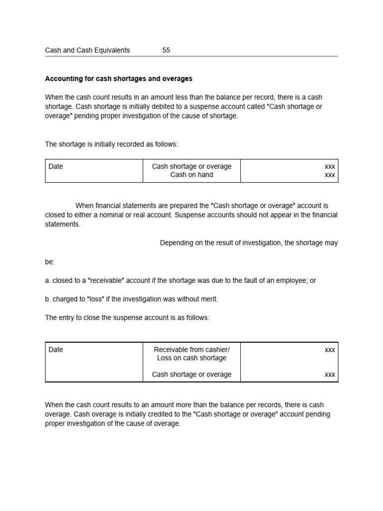 Managing Cash Shortages and Overages | PDF | Bookkeeping | Banks