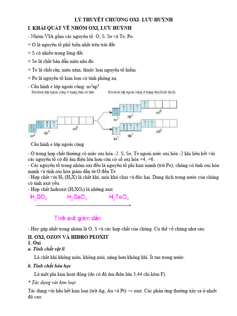 Tom Tat Ly Thuyet Chuong Oxiluu Huynh | PDF