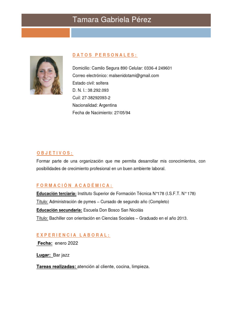 Currículum Tamara 2023 | PDF