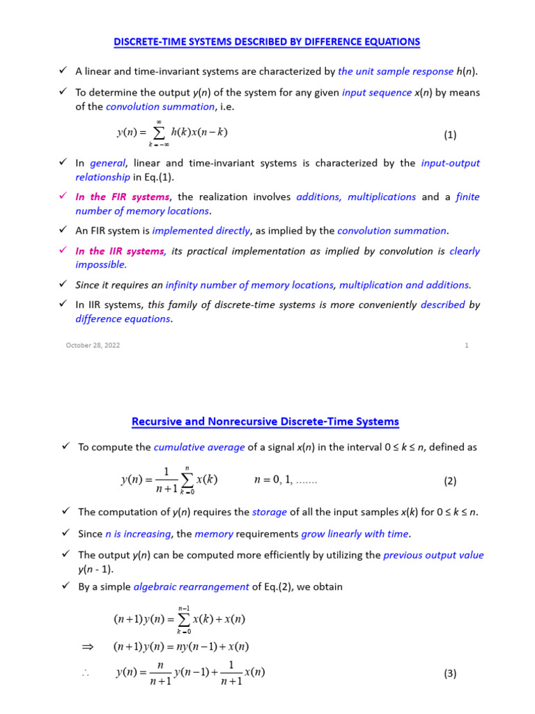 DSP Presentation - 3 | PDF | Convolution | Recurrence Relation