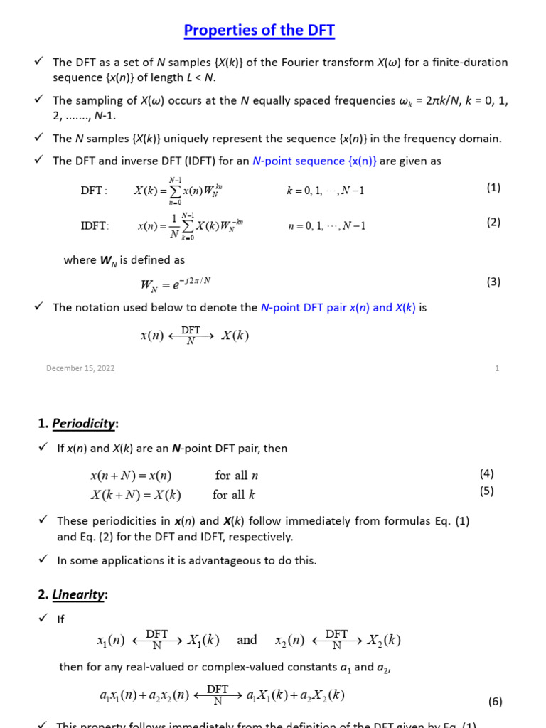 DSP Presentation_5 | PDF | Discrete Fourier Transform | Computational Science