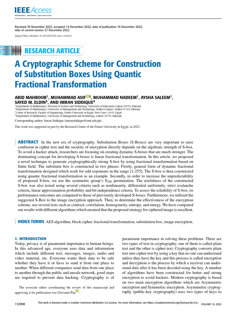 A Cryptographic Scheme For Construction of Substit | PDF | Cryptography | Encryption