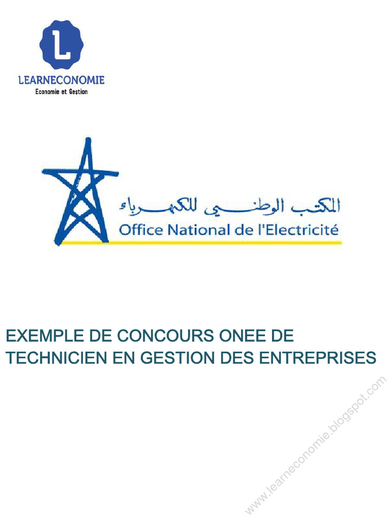 Exemple Concours Onee Tsge 2020 2 | PDF