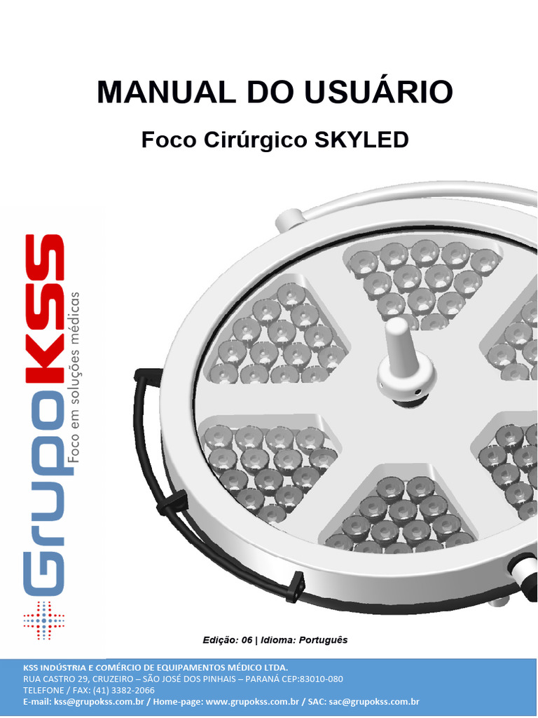 Foco Cirúrgico de Teto SKYLED 120+120 KSS PDF | PDF | Temperatura