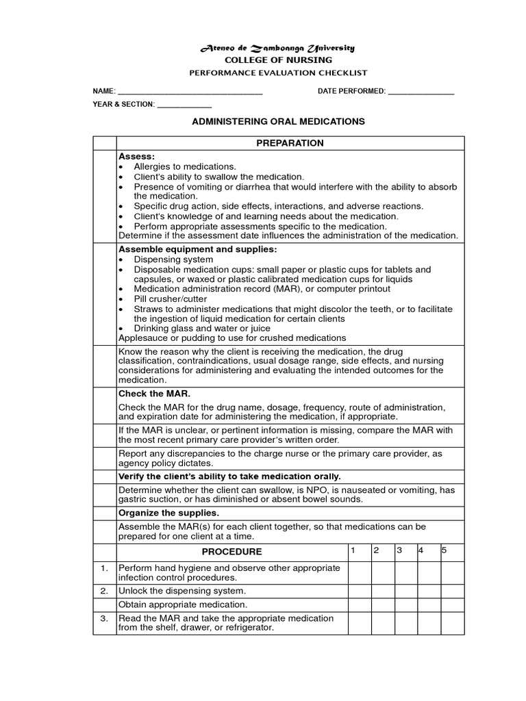 Administering Oral Medications 1 | PDF | Tablet (Pharmacy) | Pharmacy