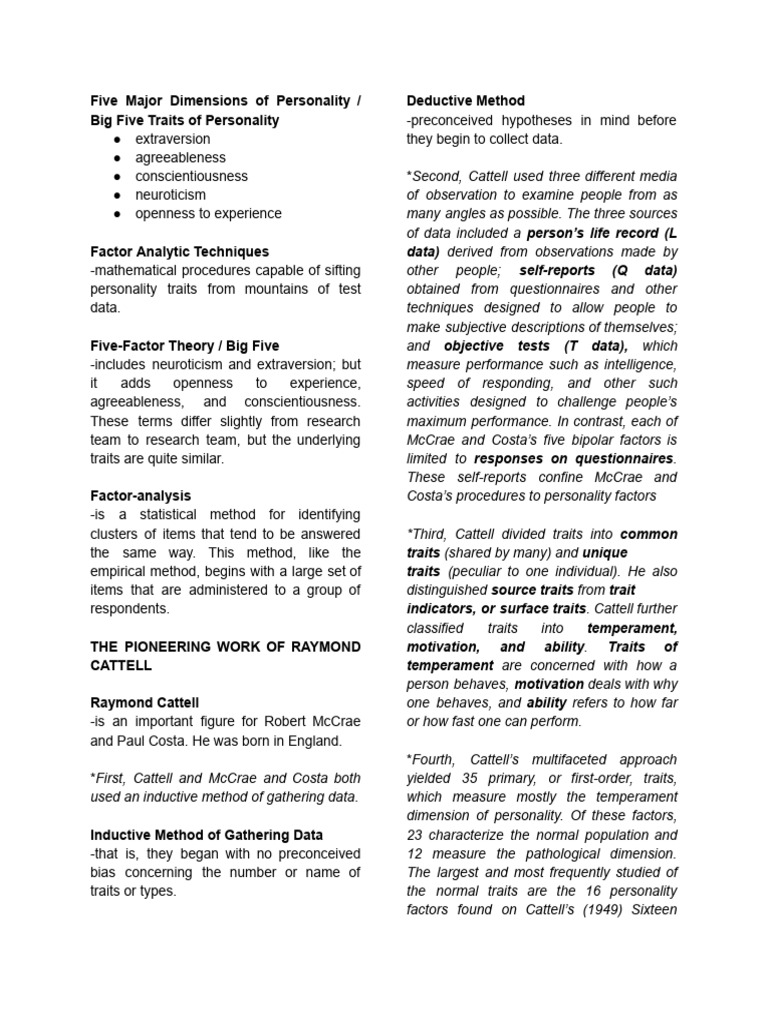 Robert McCrae and Paul Costa | PDF | Factor Analysis | Extraversion And ...