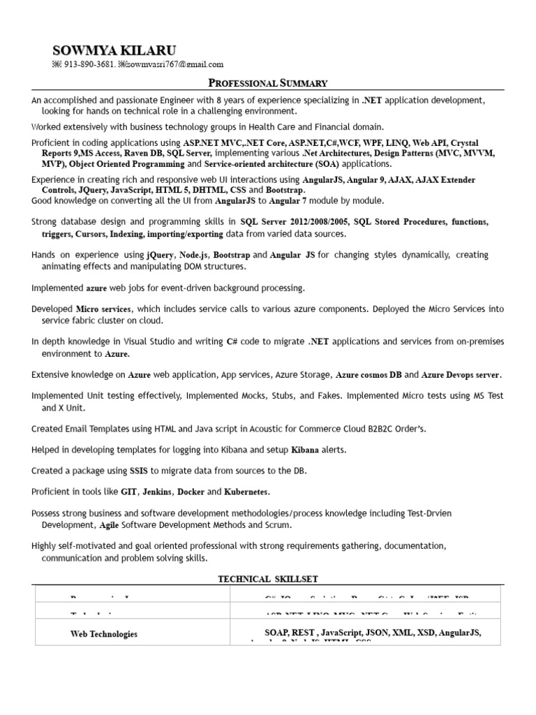 Dice_Resume_Cv_Sowmya_Sree | PDF | Angular Js | J Query