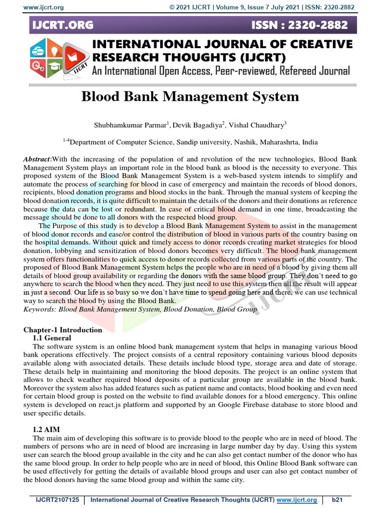 Blood Bank Management Software Overview | PDF | Blood Donation | Blood ...