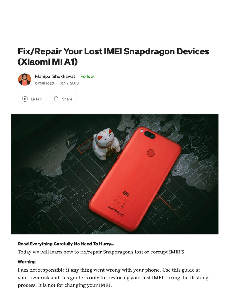 Fix or Repair Your Lost IMEI | PDF