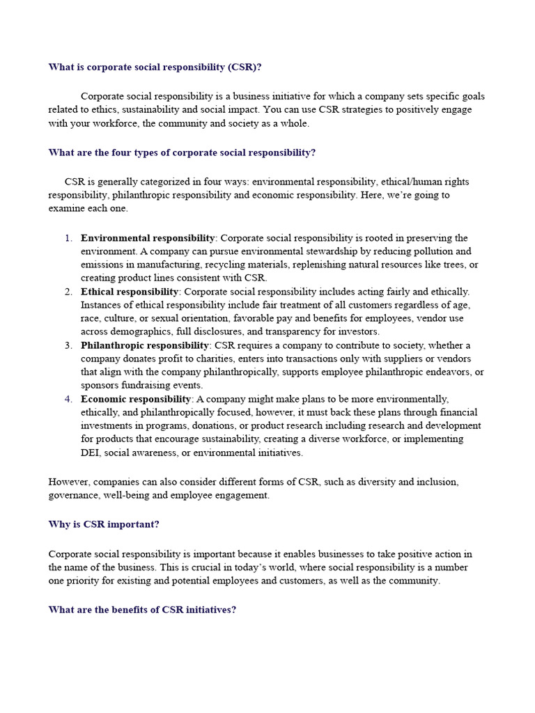 Understanding Corporate Social Responsibility | PDF | Corporate Social ...