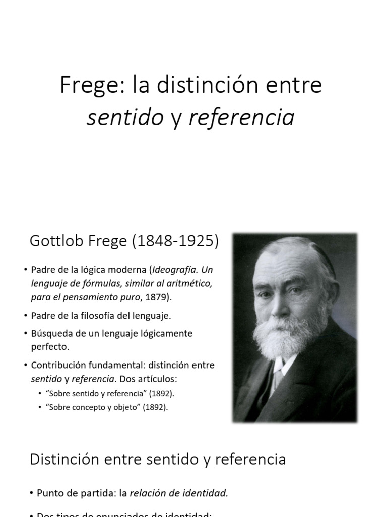 Frege: Sentido y Referencia | PDF | Gottlob Frege | Verdad