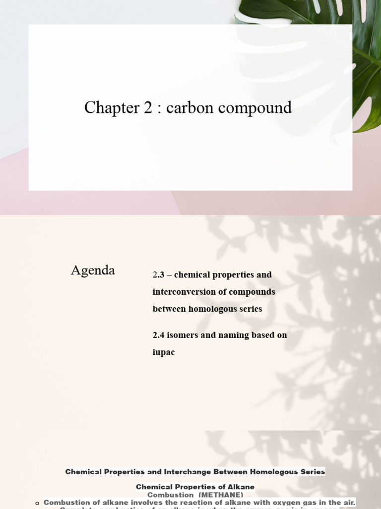 Chapter 2: Carbon Compound | PDF | Isomer | Alkane