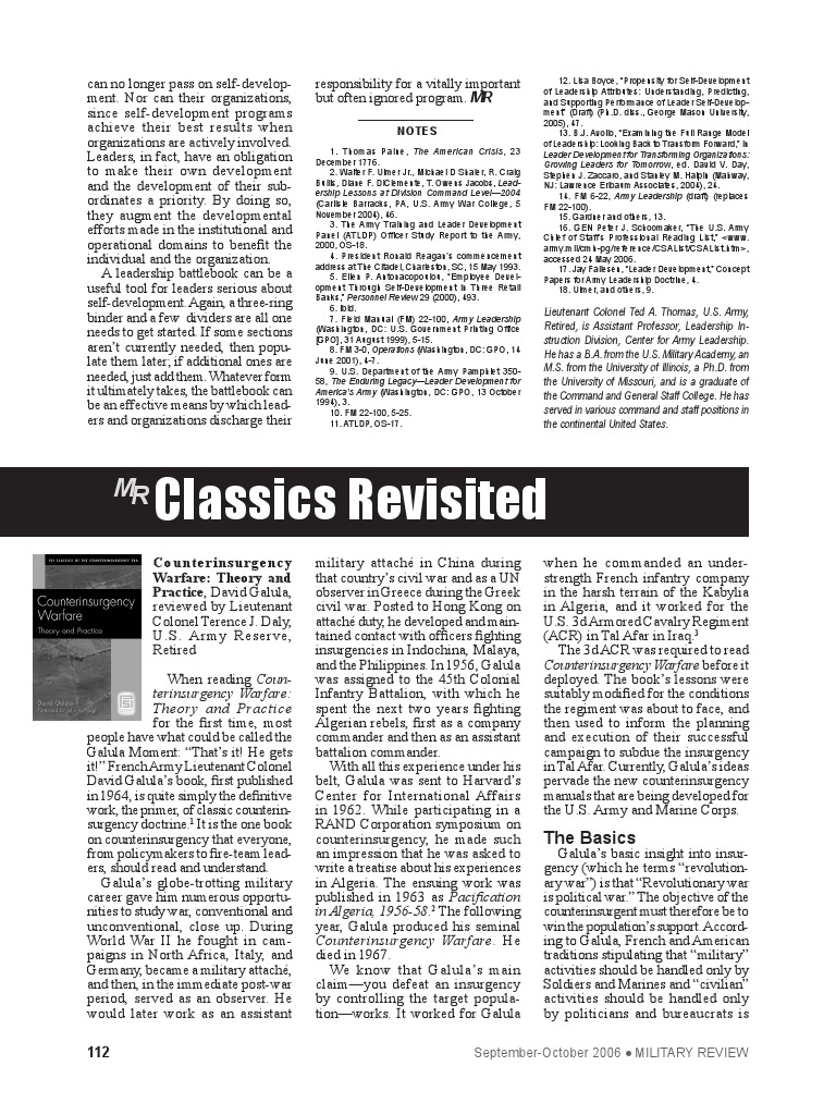 Book Review Counterinsergency Warfare by David Galula | PDF | Counter ...