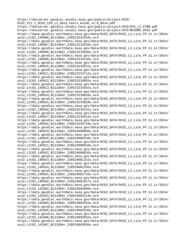 Subset OCO2 L2 Lite FP 11.1r 20240504 212534 | PDF