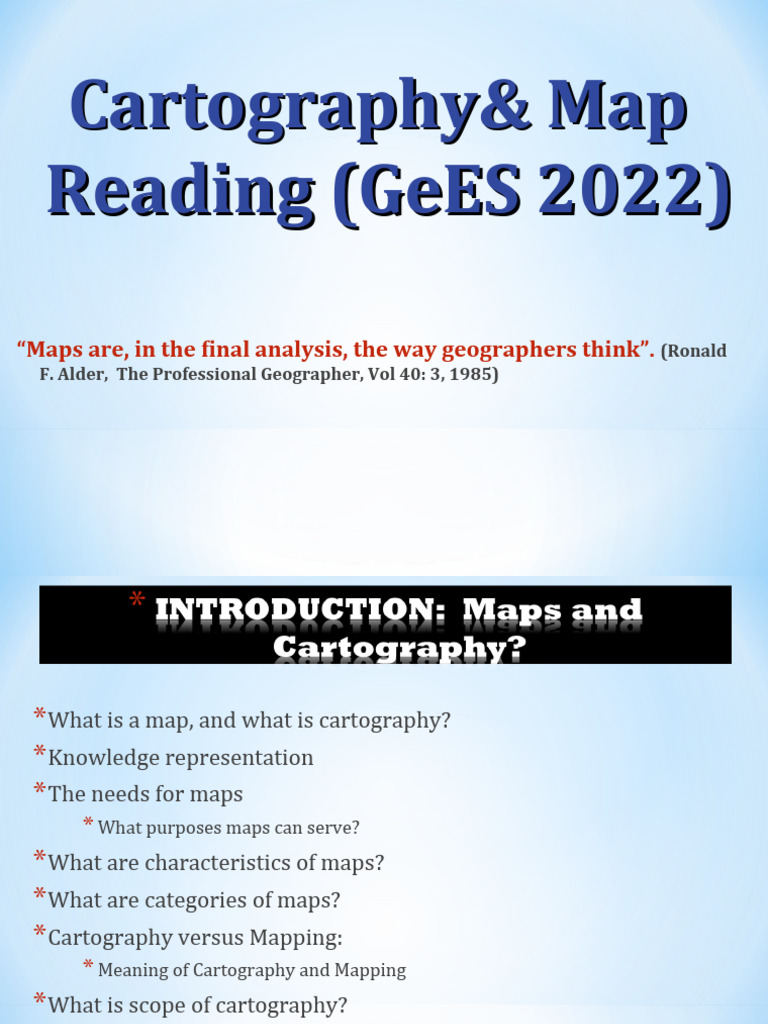 Map Reading and Interpretation - 2024 | PDF | Communication | Map