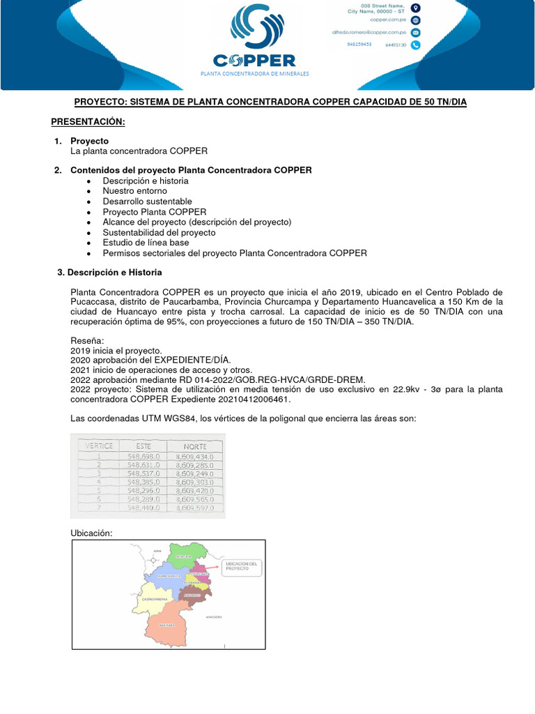 Informe Planta Concentradora COPPER-2 | PDF | Minería | Entorno natural