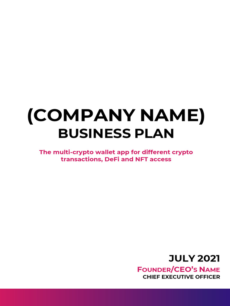 Multi-Crypto Wallet App Business Plan | PDF | Cryptocurrency | Bitcoin