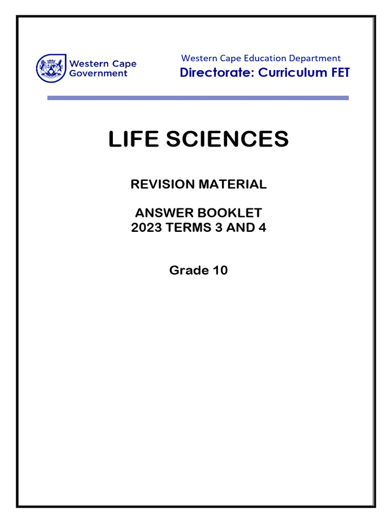 Grade 10 Life Sciences Revision Answers | PDF | Earth Sciences