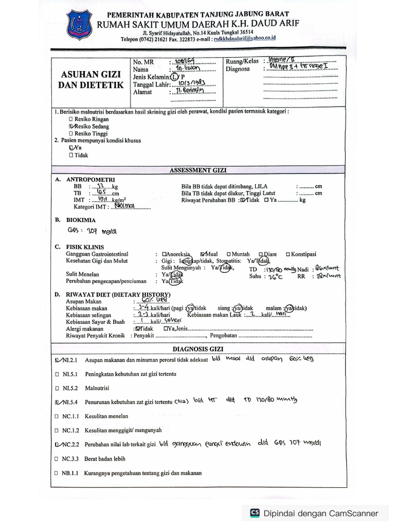 contoh asuhan gz | PDF