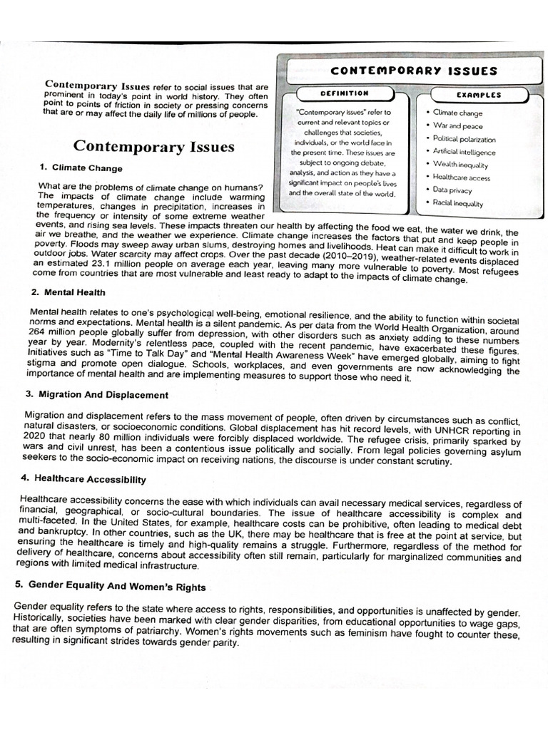 Contemporary Issues | PDF