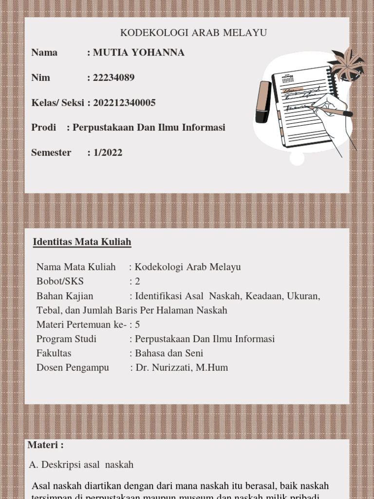 T. K Arab Melayu 5 Mutia y | PDF