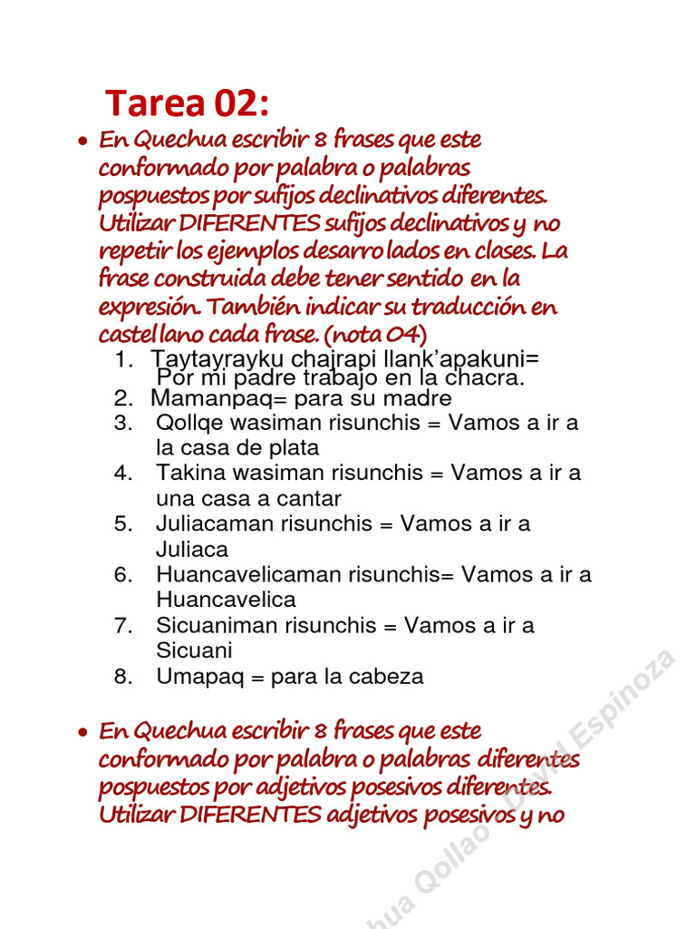 Tarea 02 | Descargar gratis PDF | Morfología | Unidades Semánticas