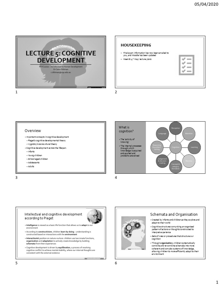 Lecture 5 - Cognitive Development - Handouts | Download Free PDF | Cognitive Development | Thought